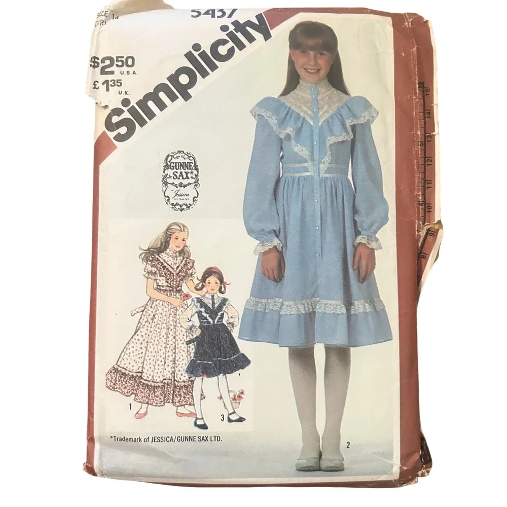 Simplicity | Other | Simplicity 5437 Gunne Sax Sewing Pattern Girls ...